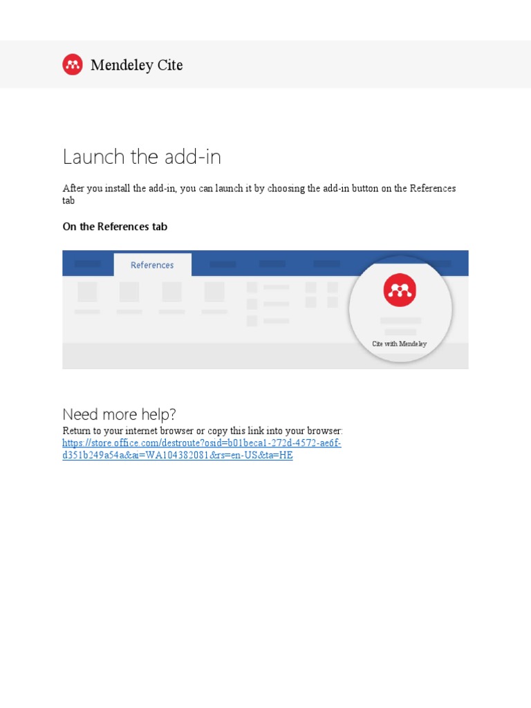 Cite with Mendeley Add-in for Word | PDF