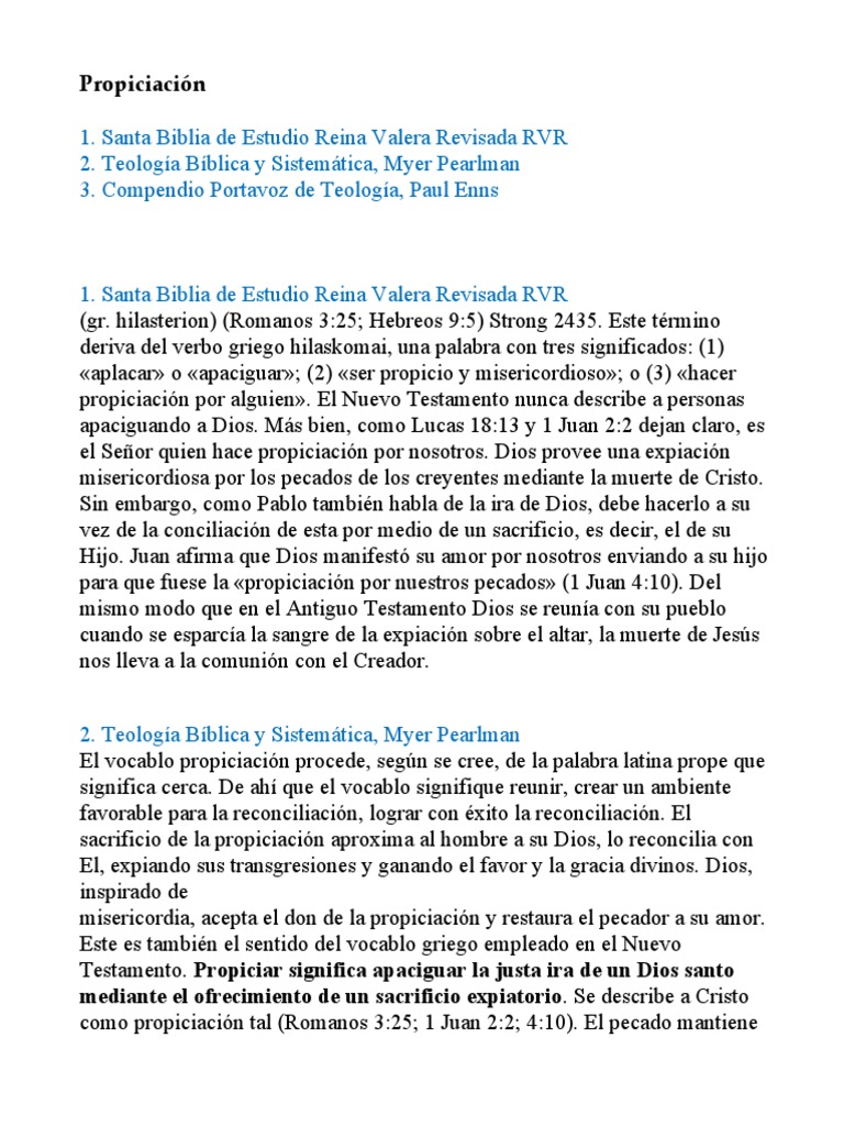 Significado de la Propiciación Bíblica | PDF | Pecado | Comportamiento ...