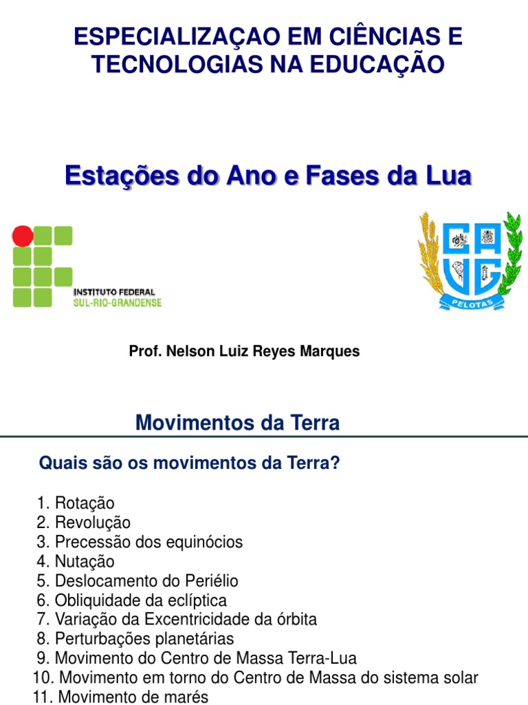 Fases Da Lua, Mares e Estações Do Ano | PDF | Maré | Terra