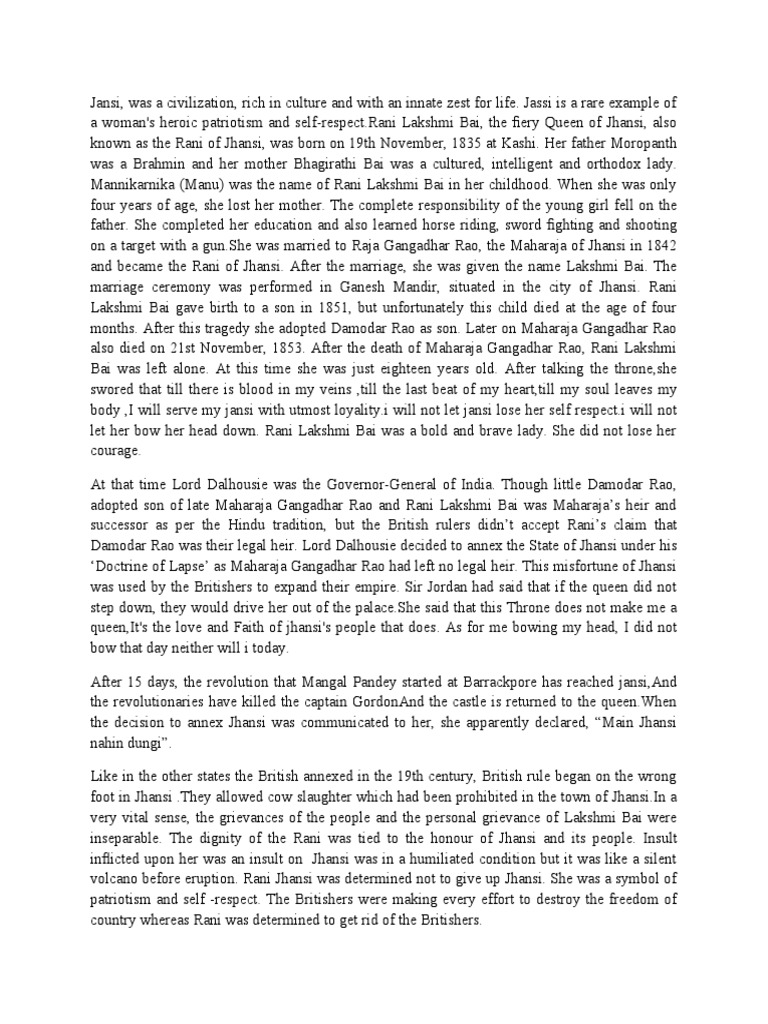 Rani of Jassi Speech | PDF