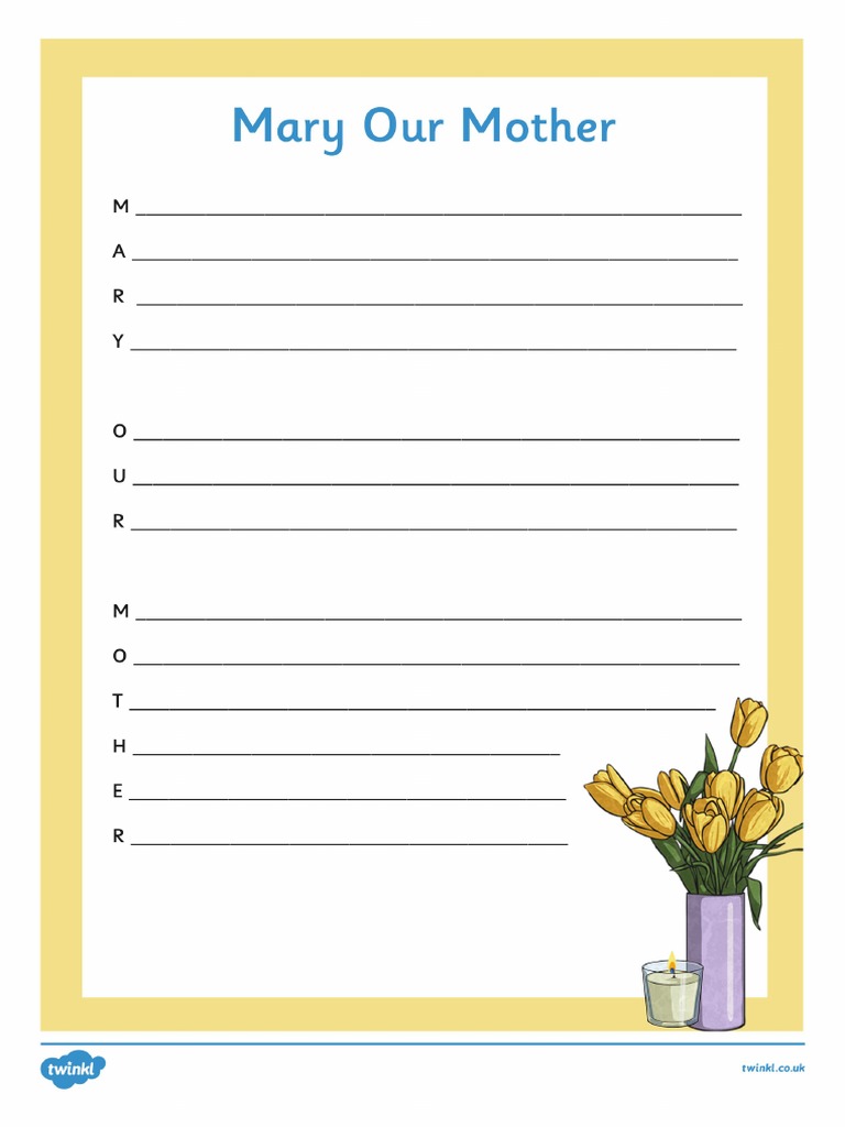 Mary Our Mother Acrostic Poem | PDF