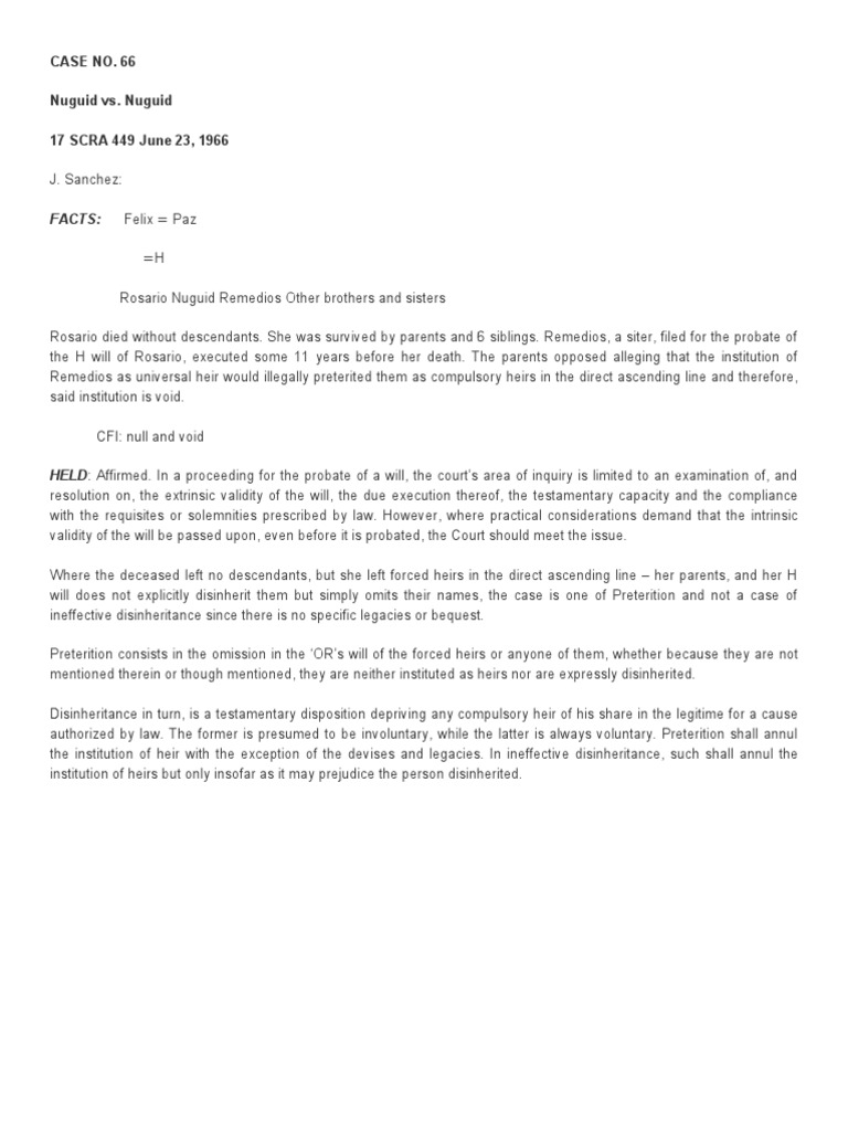 Understanding Preterition in Wills | PDF | Will And Testament | Inheritance