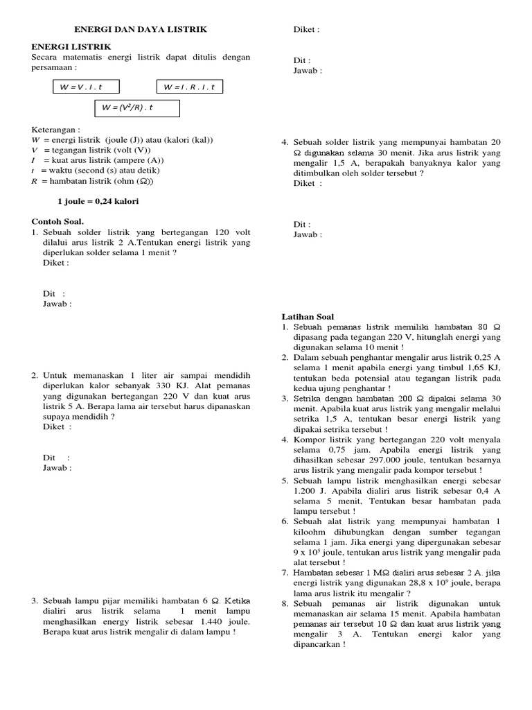 Energi & Daya Listrik | PDF
