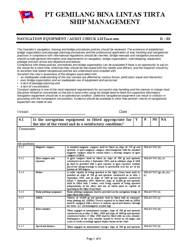 Navigating Safely: Ensuring Proper Navigation Equipment, Policies and ...