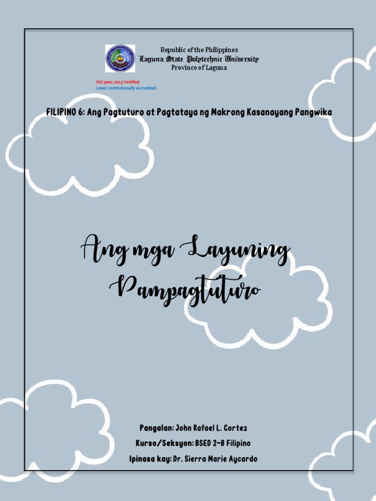 Modyul Blg. 3 - Ang Mga Layuning Pampagtuturo - Cortez | PDF