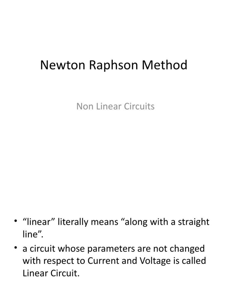Newton Raphson Method: Non Linear Circuits | PDF