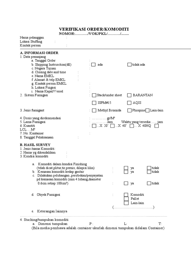 VERIFIKASI ORDER Perbaikan A4 | PDF