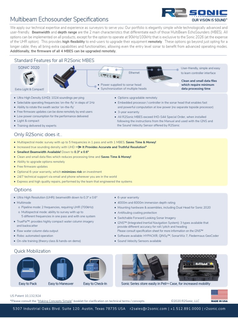 Multibeam Echosounder Specifications: Standard Features For All R2Sonic ...
