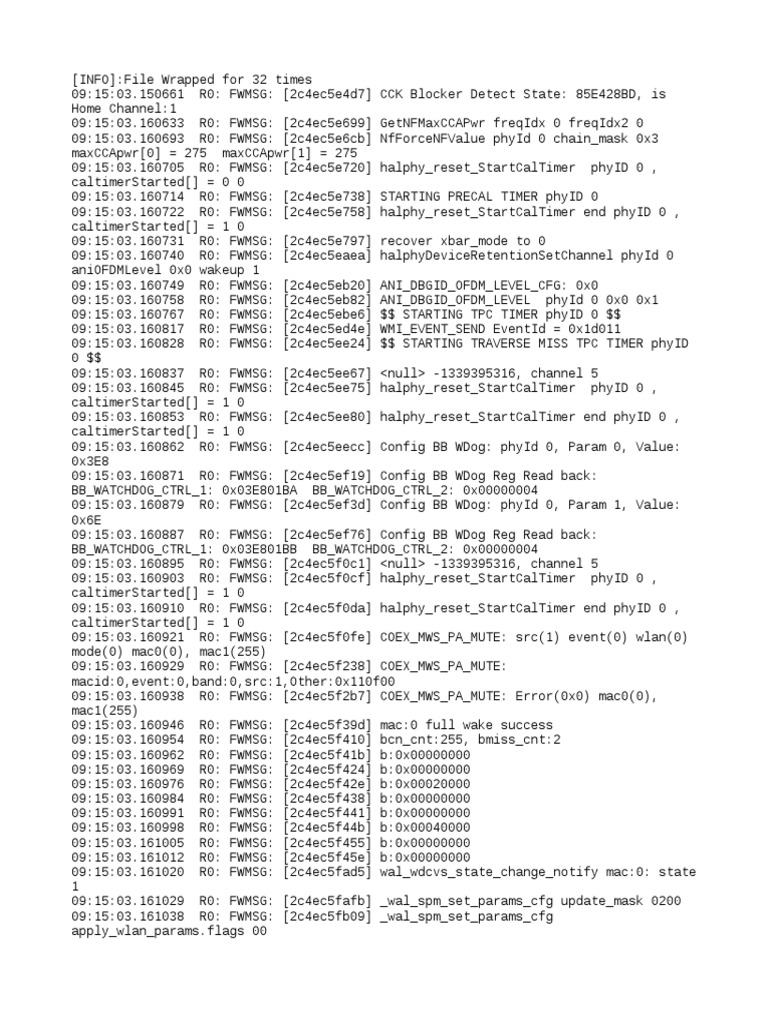 Cnss FW Logs Current | PDF | Wireless Networking | Networking