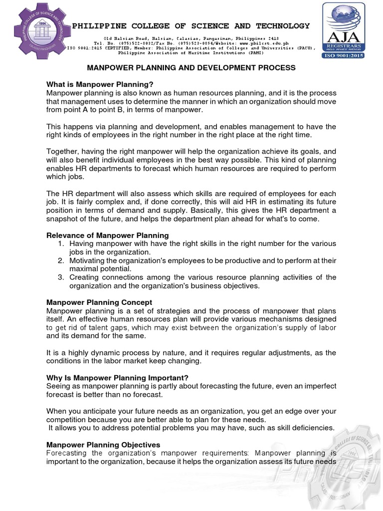 Module 5 em Manpower Planning and Development Process | PDF | Human ...