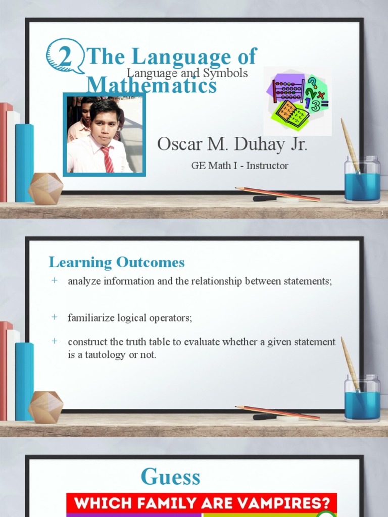 The Language of Mathematics: Oscar M. Duhay JR | PDF | English Language ...