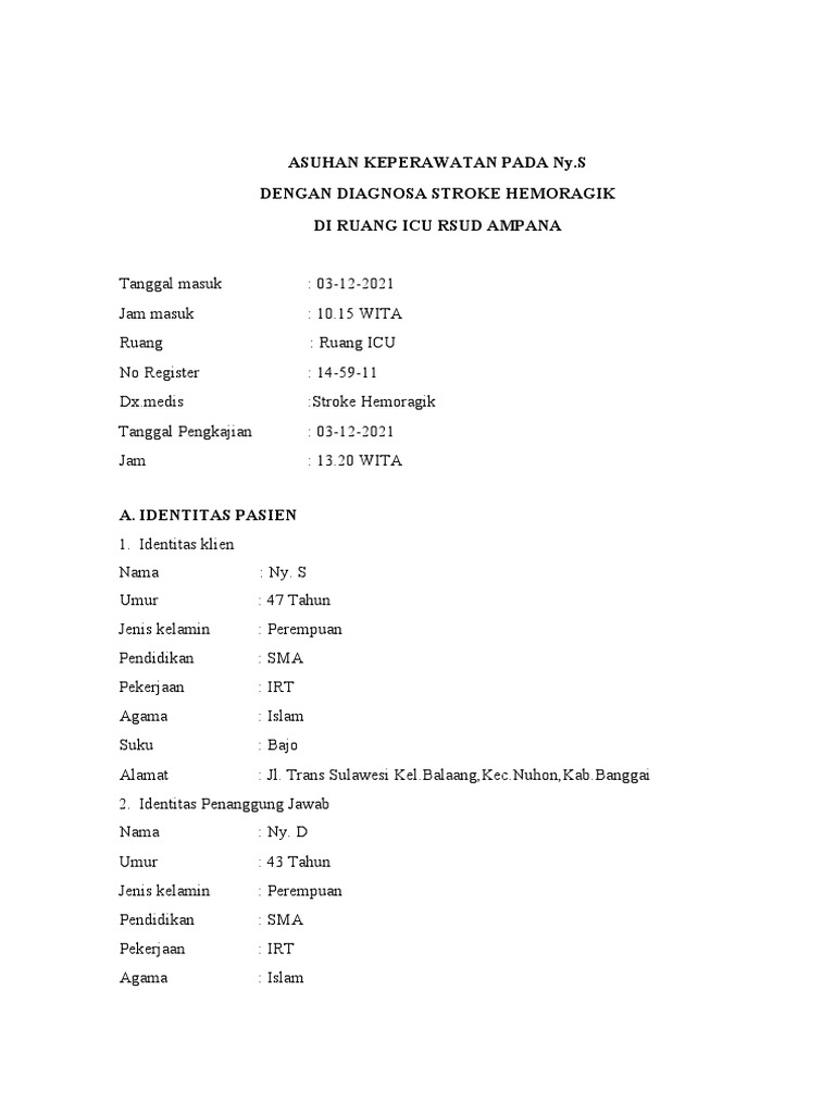 ASKEP Stroke Hemoragik | PDF