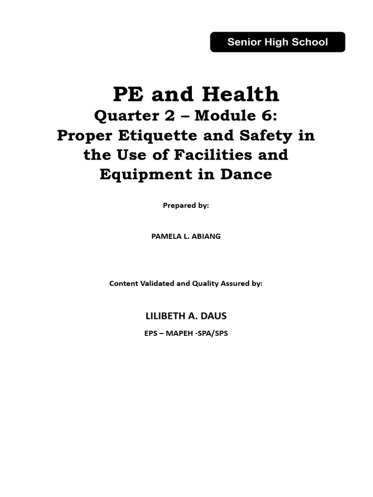 Physical Education and Health 3 Grade 12 Module 6 | PDF | Learning ...