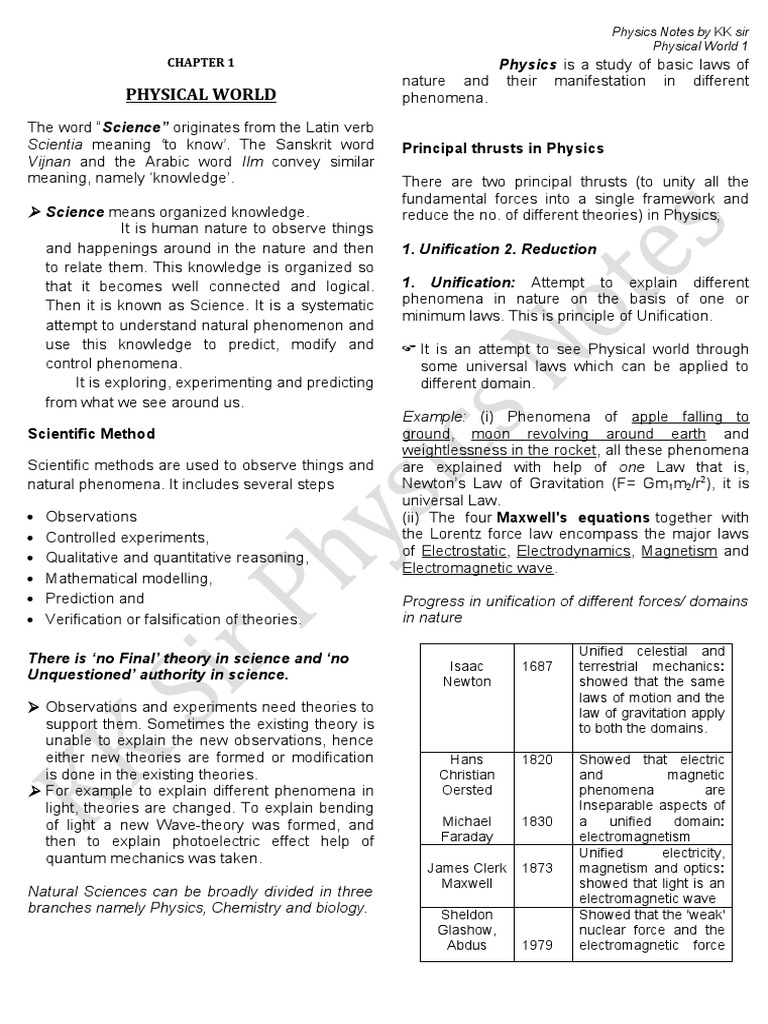 KK Sir - Physical World | PDF | Nuclear Force | Physics