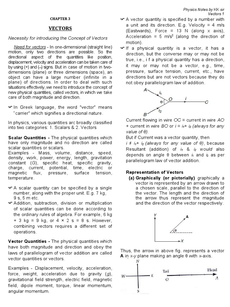 KK Sir - Vectors | Download Free PDF | Euclidean Vector | Rotation Around A Fixed Axis