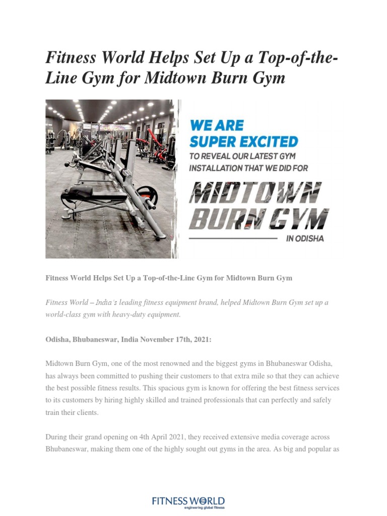 Fitness World Helps Set Up A Top-of-the-Line Gym For Midtown Burn Gym ...