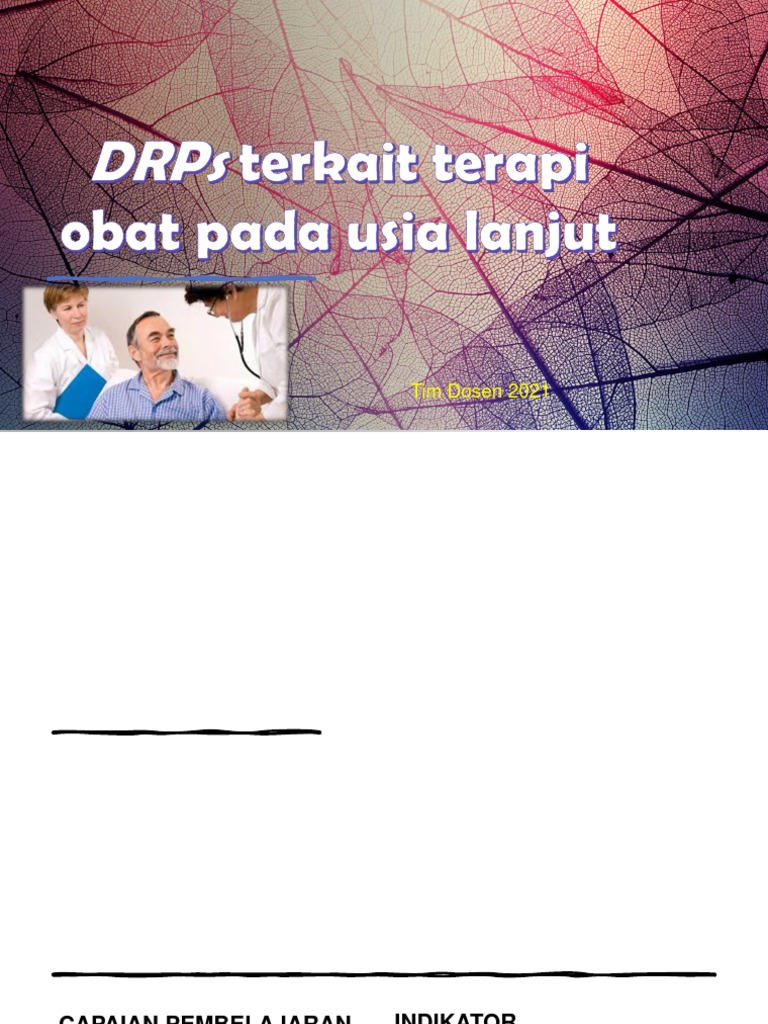 DRP Terkait Terapi Obat Pada Usia Lanjut | PDF