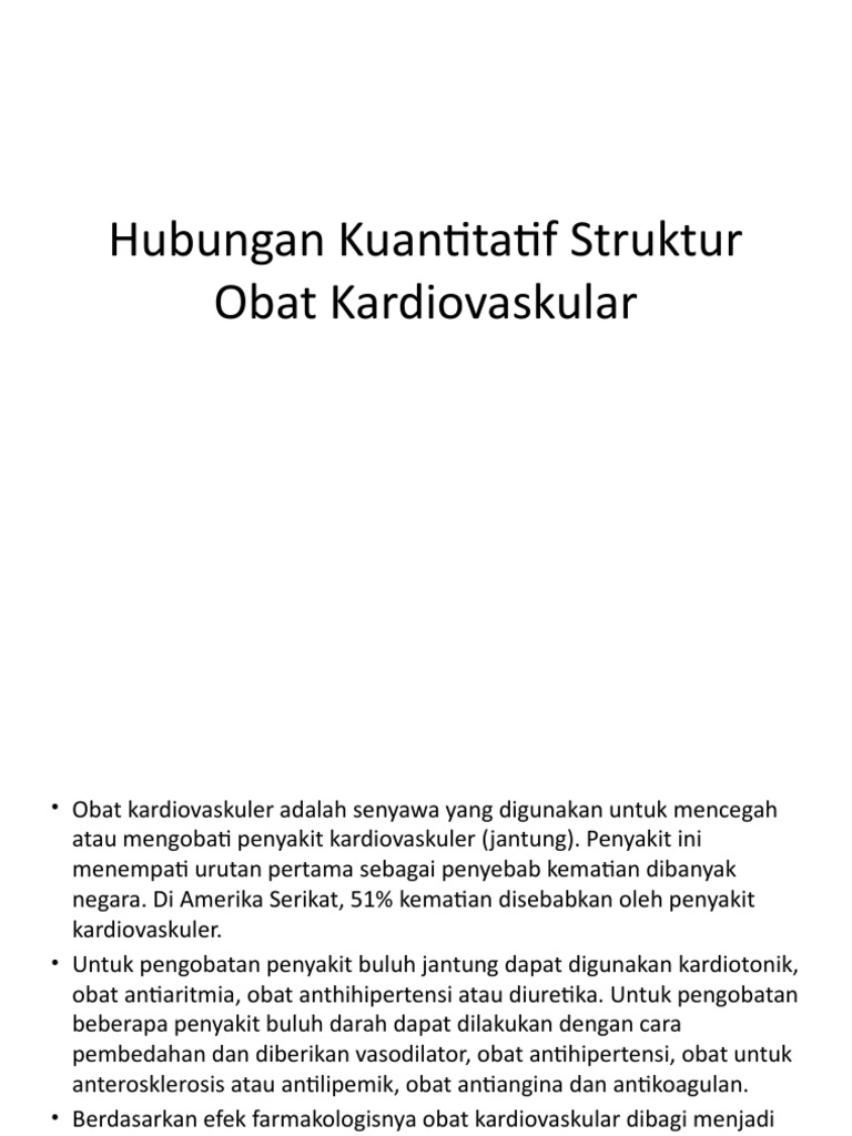 Materi Hubungan Kuantitatif Struktur Obat Kardiovaskular | PDF | Kesehatan Holistik