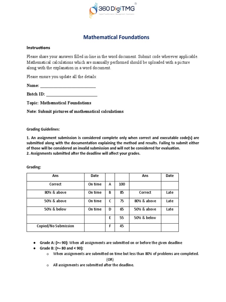 Problem Statement - Mathematical Foundations | PDF | Maxima And Minima | Mathematical Objects