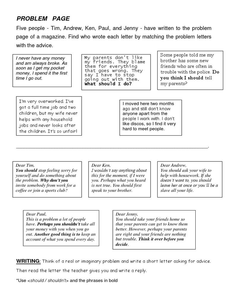 Giving Advice Reading Comprehension | PDF