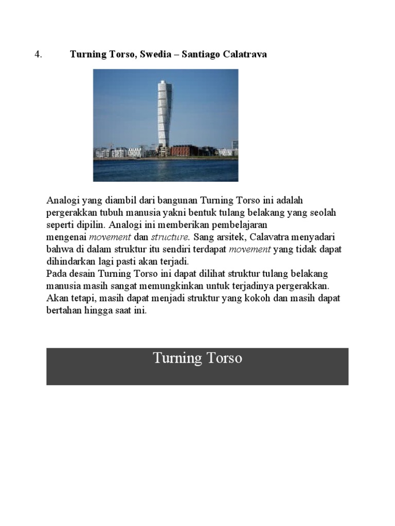 Desain dan Struktur Turning Torso | PDF