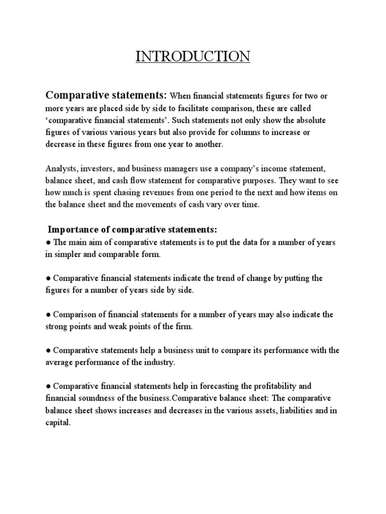 Comparitive and Common Size Statements | PDF | Balance Sheet | Income ...