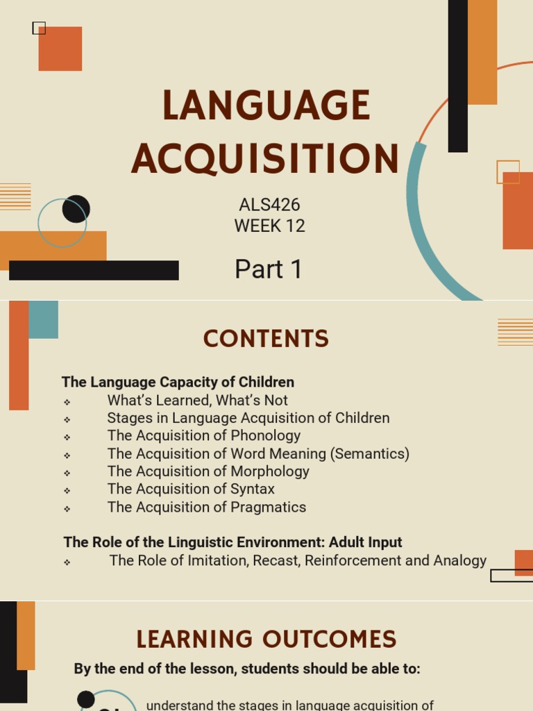 ALS426 Chapter 9 Language Acquisition Part 1 | PDF | Language ...