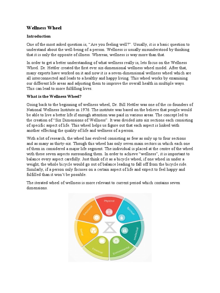 Wellness Wheel | PDF | Psychological Concepts | Human Nature
