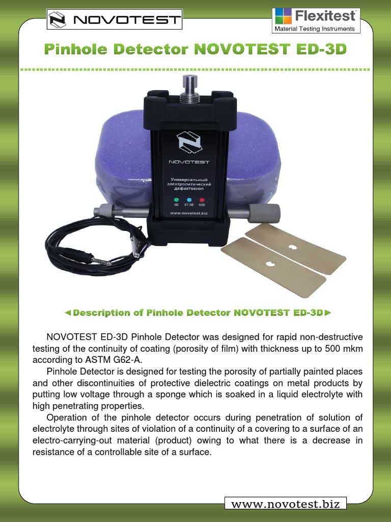 NOVOTEST ED-3D Pinhole Detector Overview | PDF
