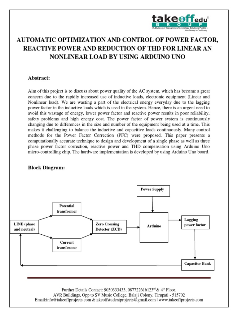 Automatic PFC and THD Reduction Using Arduino | PDF | Ac Power | Computing