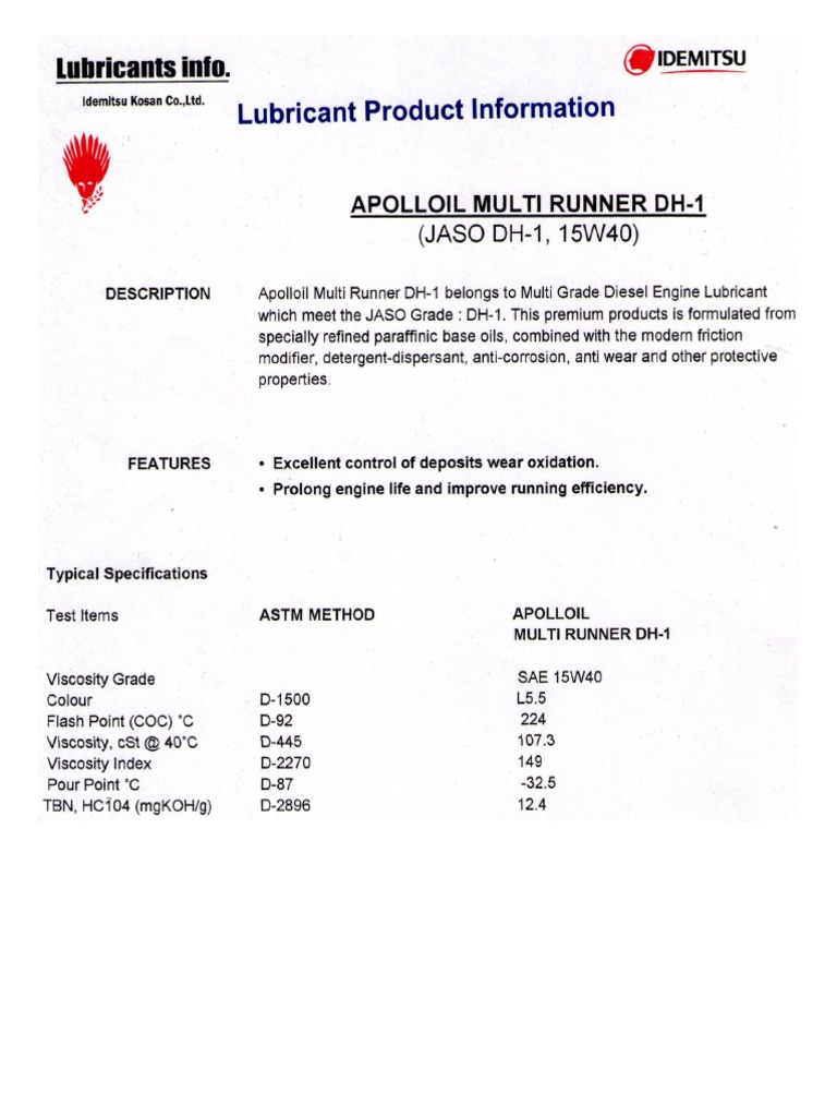Apolloil Multi Runner DH-1 | PDF