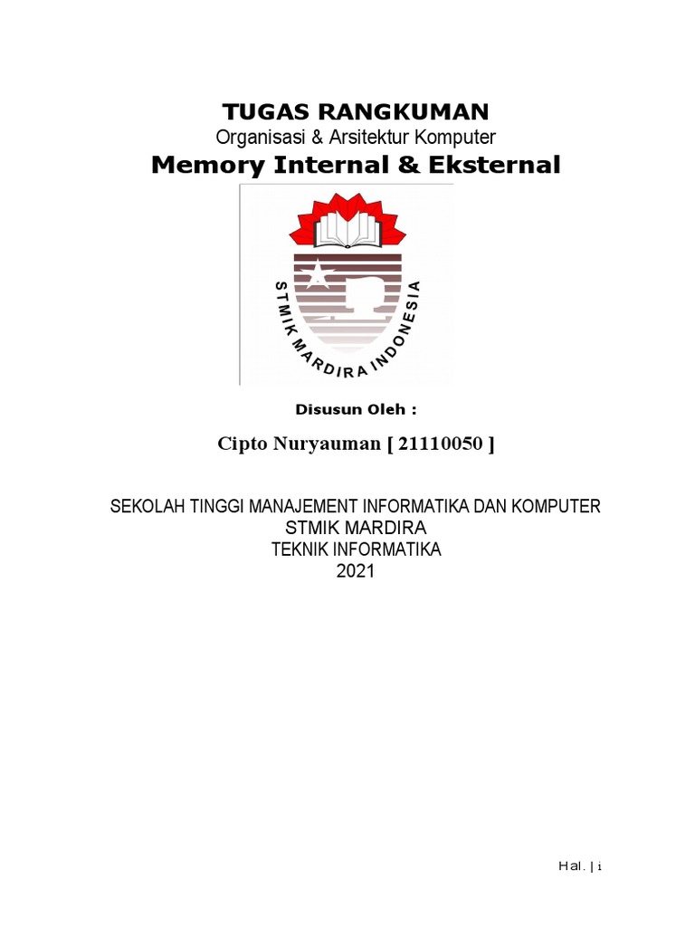 Makalah Memori Internal Amp Eksternal | PDF