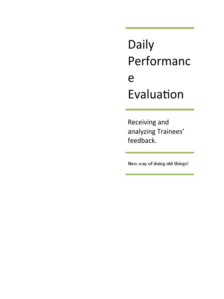 Daily Performance Evaluation | PDF | Business | Cognition