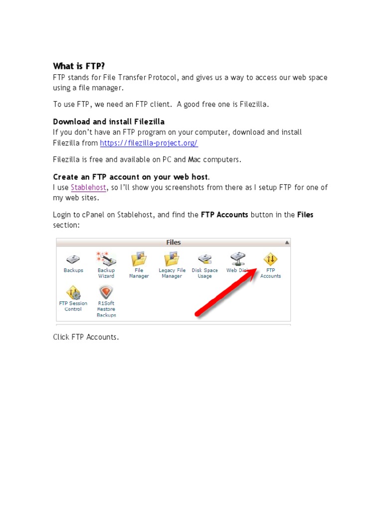 What Is FTP?: Download and Install Filezilla | PDF | File Transfer ...