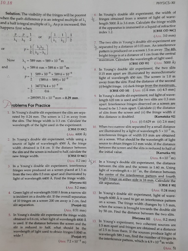 Interference - Practiceproblems With Solutions | PDF