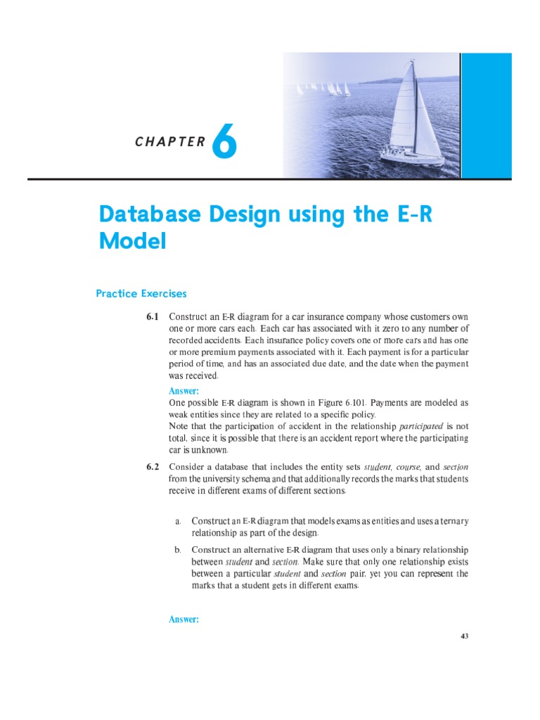 Database Design Using The E R Model Pdf Relational Database Data
