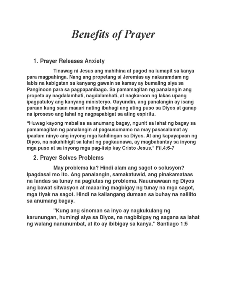 Benefits of Prayer | PDF