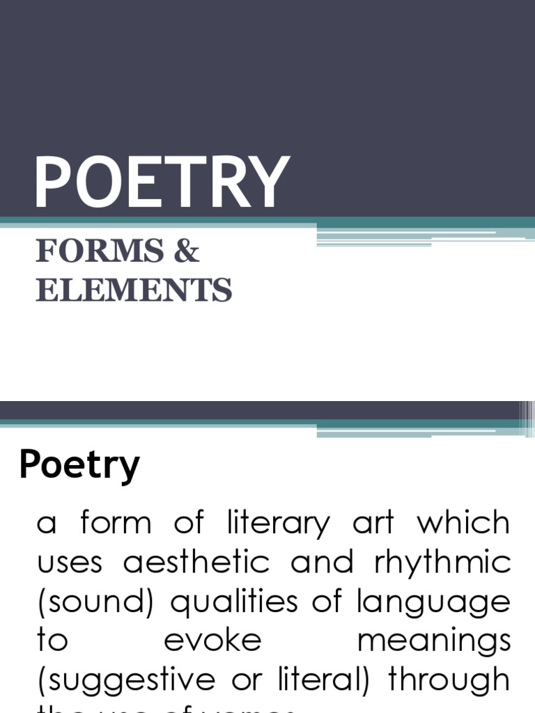 Lesson 2 - Poetry | PDF | Poetry | Metre (Poetry)