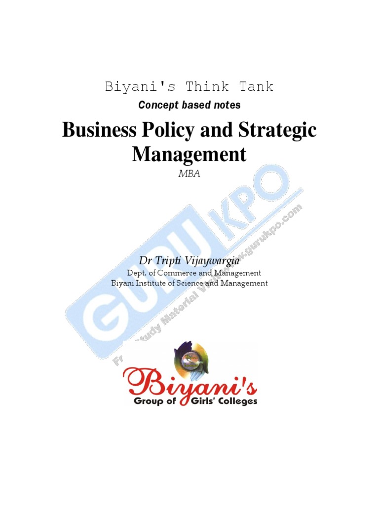 BPSM | PDF | Strategic Management | Corporate Governance