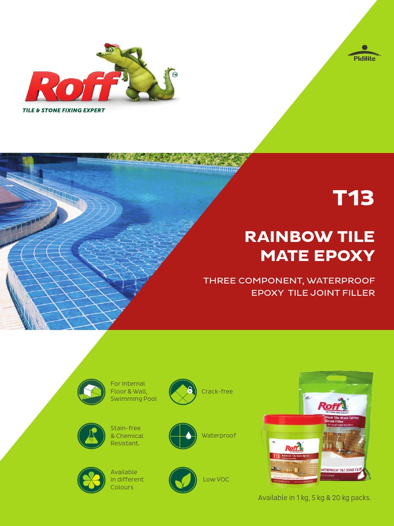 Roff Rainbow Tile Mate Epoxy Grout Tds Download | PDF | Tile | Epoxy