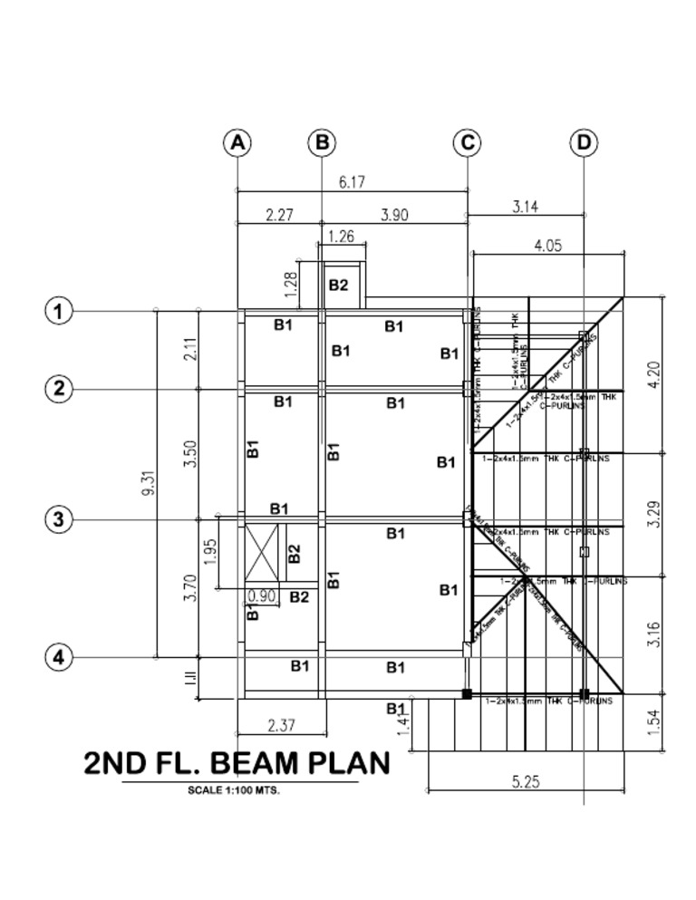 2nd Floor Beam Layout Modefied | PDF