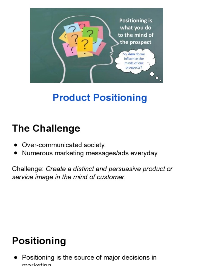 Product Positioning | PDF | Brand | Marketing