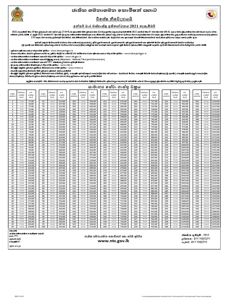 Paper Advertisement On Revised Bus Fares | PDF