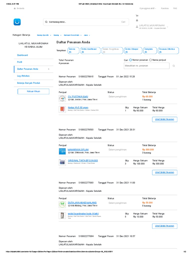 SIPLah Blibli - Belanja Online Keperluan Sekolah No.1 Di Indonesia | PDF