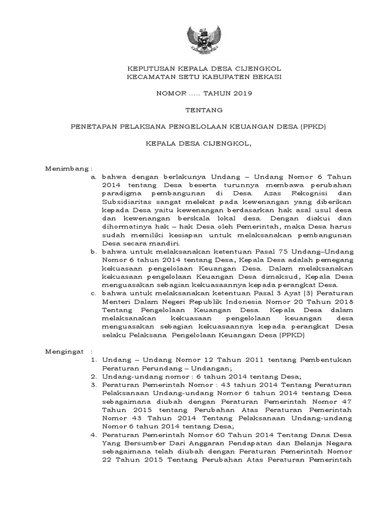 Draf SK PPKD - CIJENGKOL - 2019 | PDF