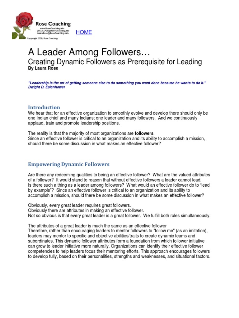 A Leader Amongst Followers | PDF | Leadership | Competence (Human ...