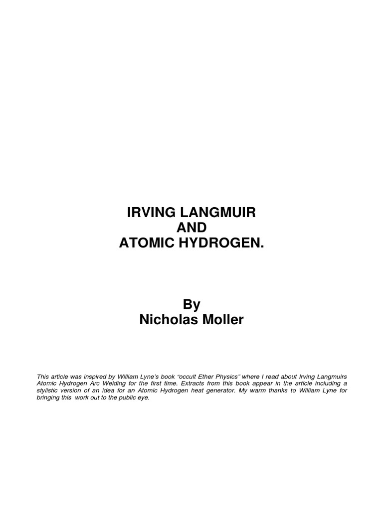 Irving Langmuir AND Atomic Hydrogen | PDF | Incandescent Light Bulb ...
