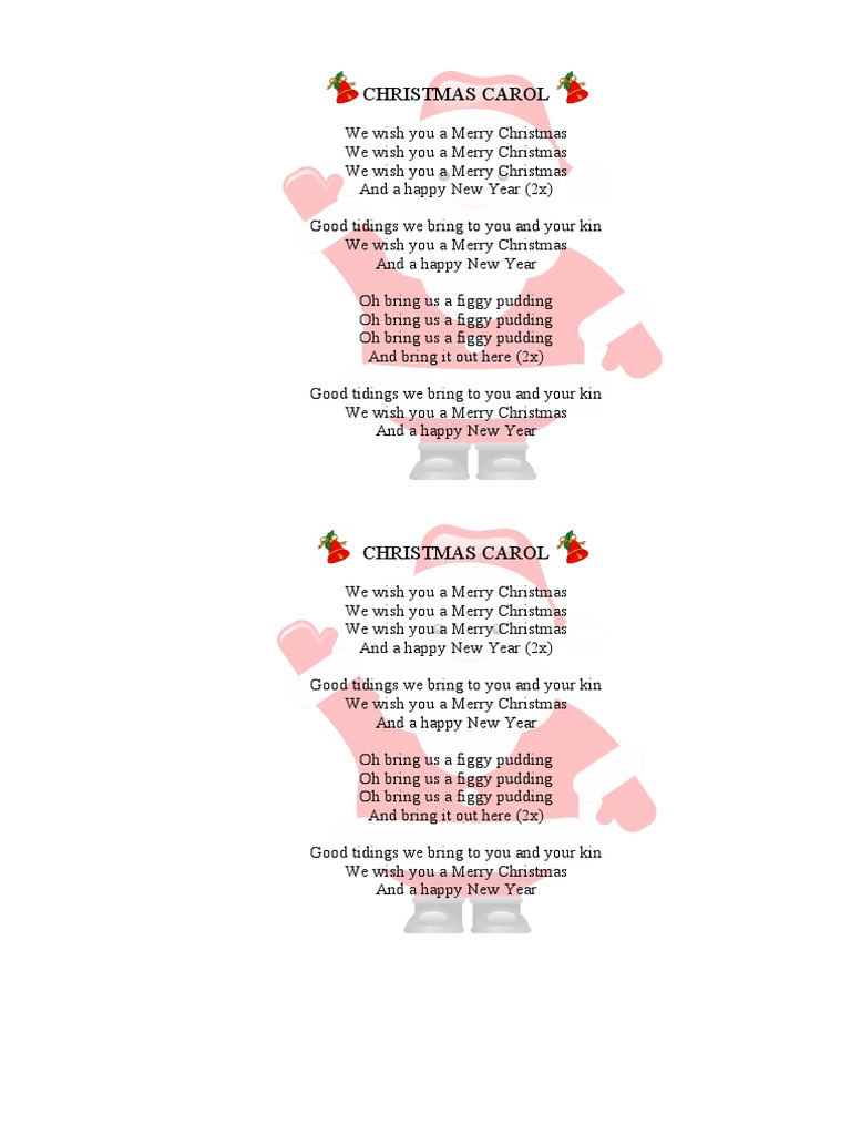 Letra - We Wish You A Merry Christmas | PDF