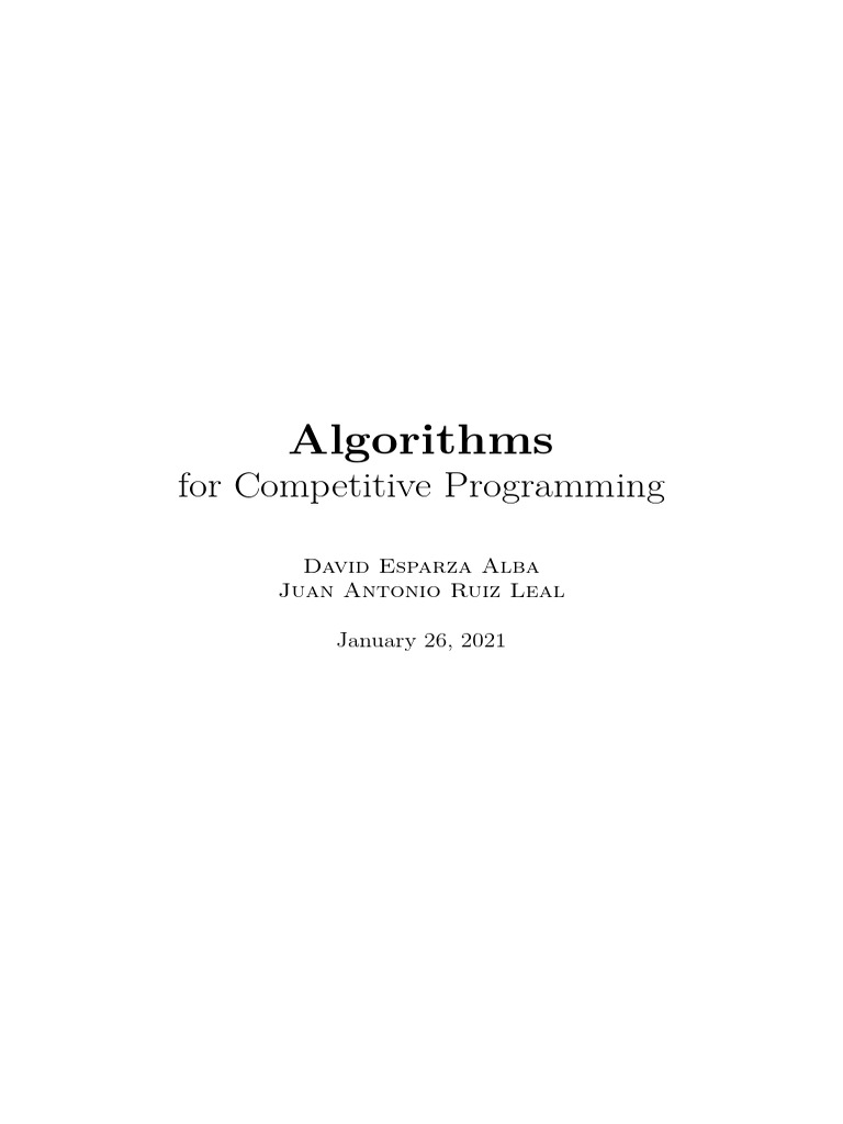 Algorithms For Competitive Programming 2021 | PDF | Algorithms And Data ...