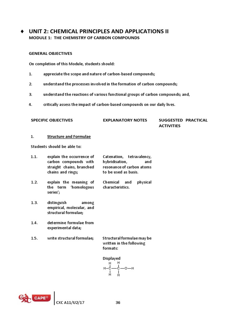 Cape Chemistry Module 1 | PDF | Chemical Reactions | Isomer